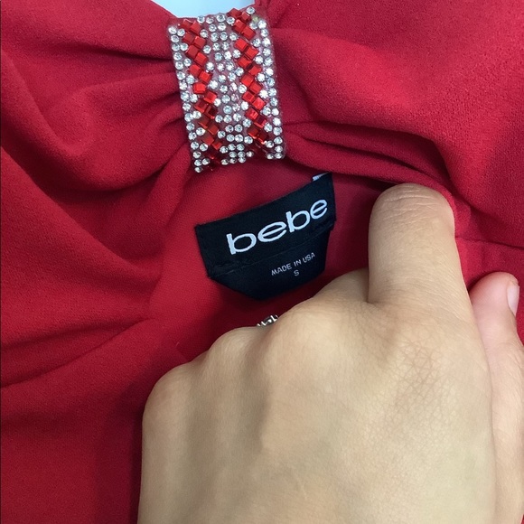bebe | Dresses | Bebe Mini Dress With Rhinestone Accent And Peep Hole ...